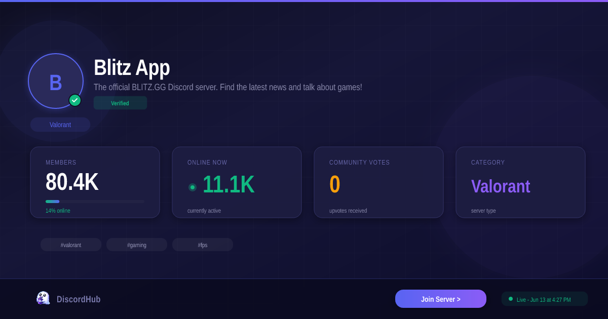 Blitz App Discord Server — 80K+ Members | Huge Valorant [2026]