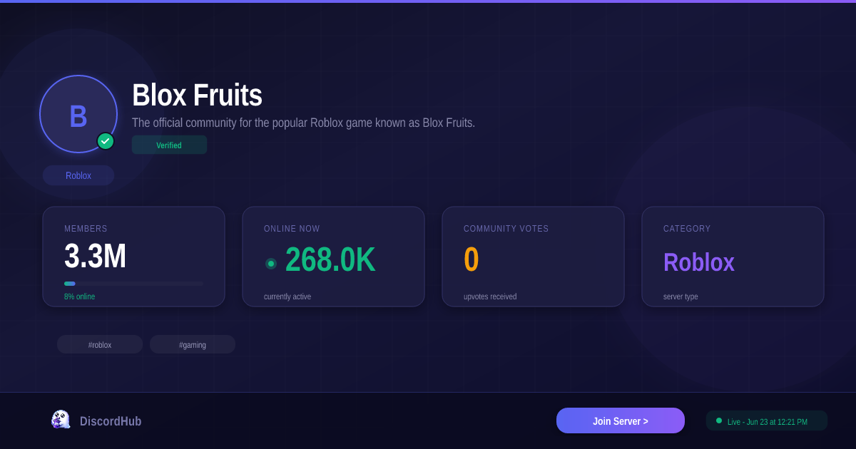 Blox Fruits Discord Server — 3318K+ Members | Huge Roblox [2026]