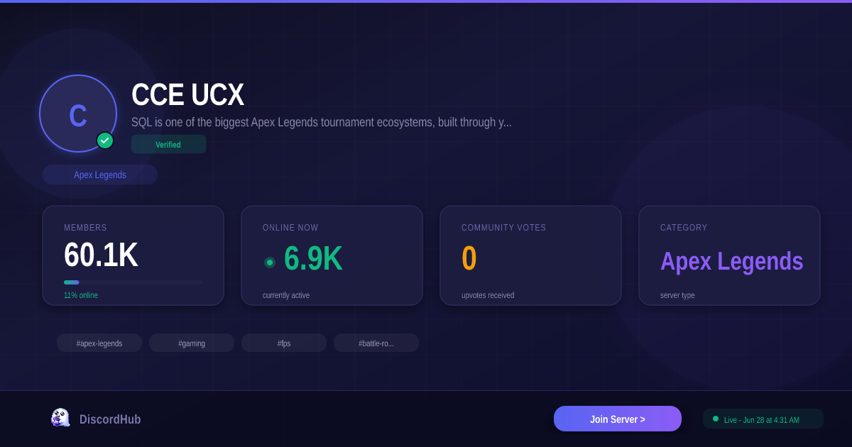 CCE UCX Discord Server — Join 60K+ Members | Apex Legends [2026]