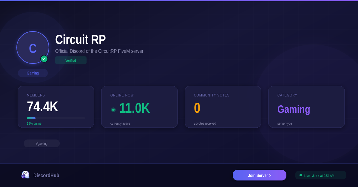 Circuit RP Discord Server — 74K+ Members | Join Gaming [2026]