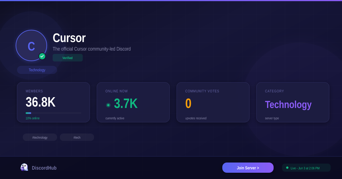 Cursor Discord — Best Technology Server | 37K+ Members [2026]