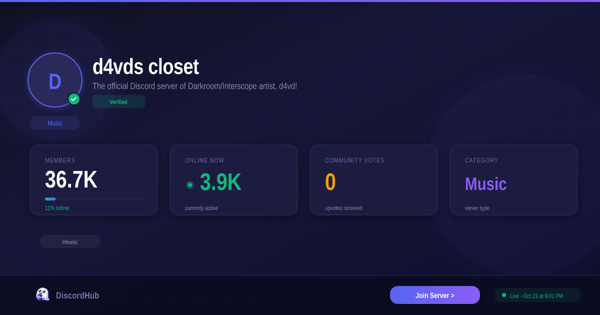 d4vd’s closet Discord — Best Music Server | 39K+ Members [2026]