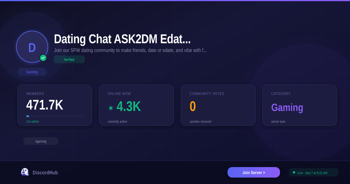 Dating Chat ♡ ASK2DM • Edate • Edating • Social • Egirls • Gaming • VC ...