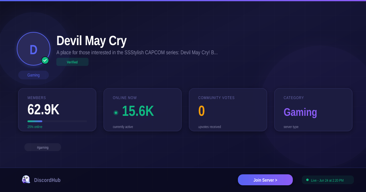 Devil May Cry Discord Server — 63K+ Members | Huge Gaming [2026]