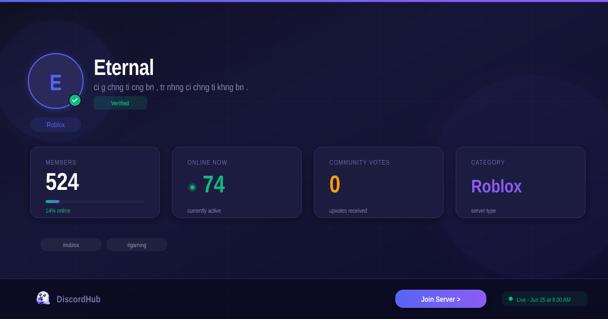 Eternal™ Discord — 524+ Roblox Members | Join Free [2026]
