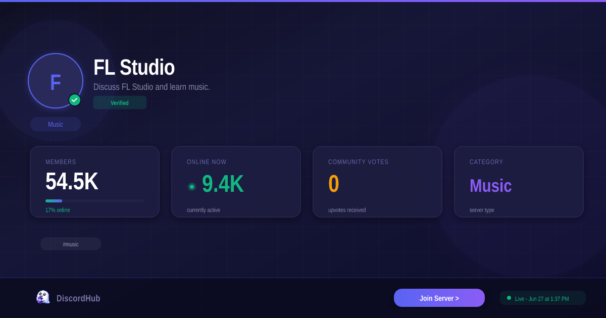 FL Studio Discord Server — 54K+ Members | Huge Music [2026]