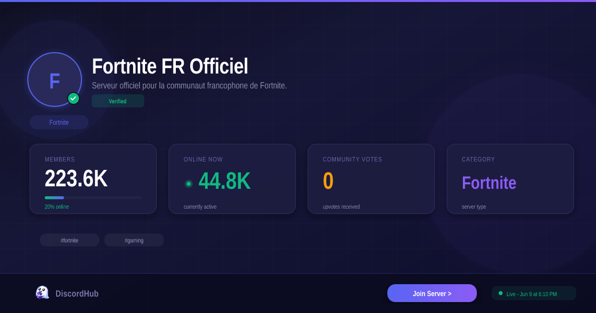Fortnite FR Officiel Discord Server — 224K+ Members | Join Fortnite [2026]