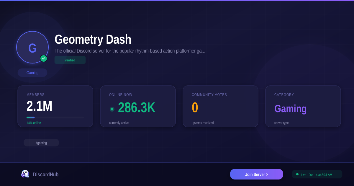 Geometry Dash Discord — Biggest Gaming Server | 2069K+ Members