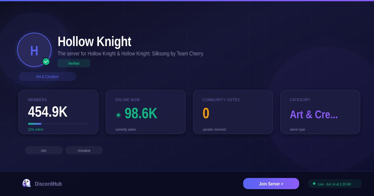 Hollow Knight — The #1 Art & Creative Discord Server (457K+ Members)
