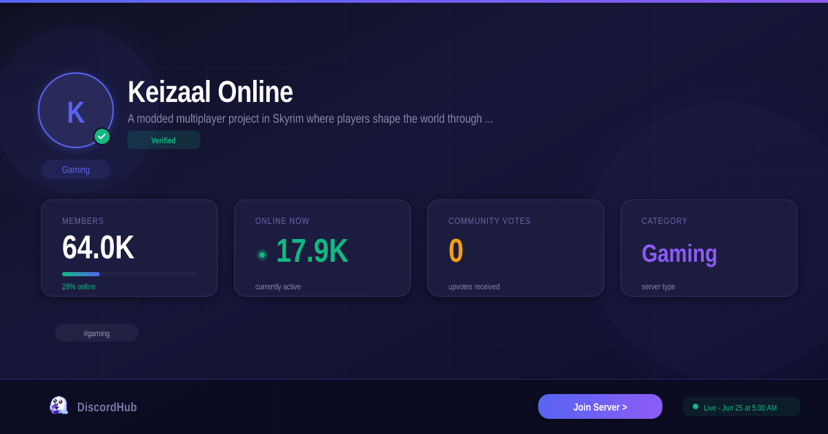Keizaal Online — The #1 Gaming Discord Server (54K+ Members)