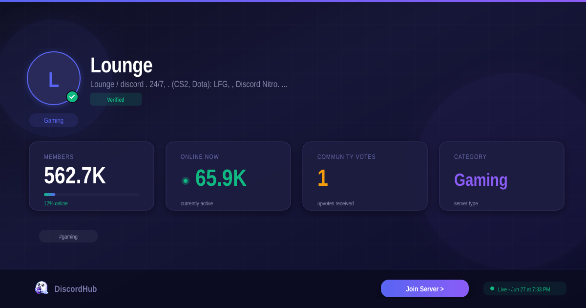 Lounge Discord Server — 559K+ Members | Join Gaming [2026]