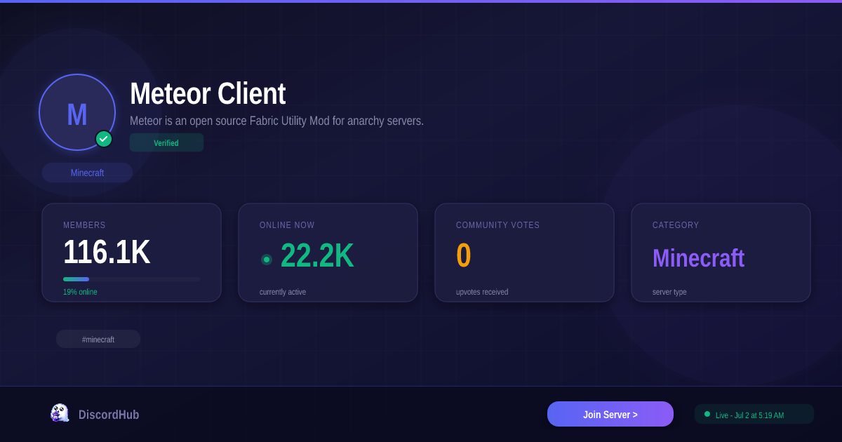 Meteor Client Discord Server — Join 114K+ Members | Minecraft [2026]
