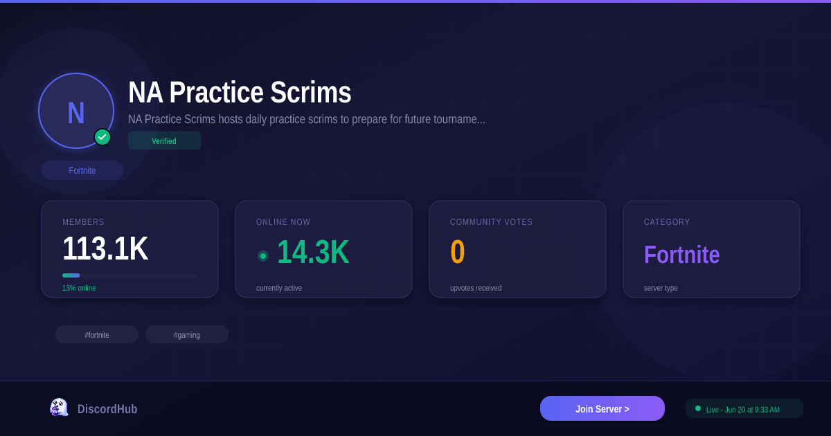 NA Practice Scrims — The #1 Fortnite Discord Server (113K+ Members)
