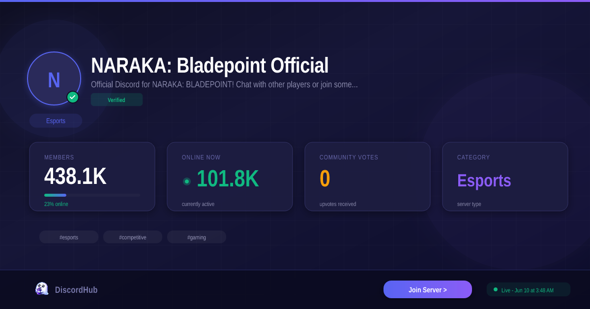 NARAKA: Bladepoint Official — The #1 Esports Discord Server (439K+ Members)