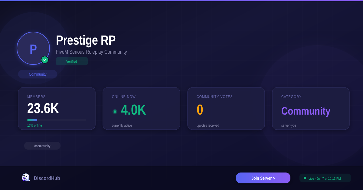 Join Prestige RP Discord — 23K+ Community Members [Free Invite]