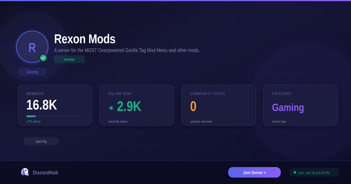 Rexon Mods Discord — Best Gaming Server | 17K+ Members [2026]
