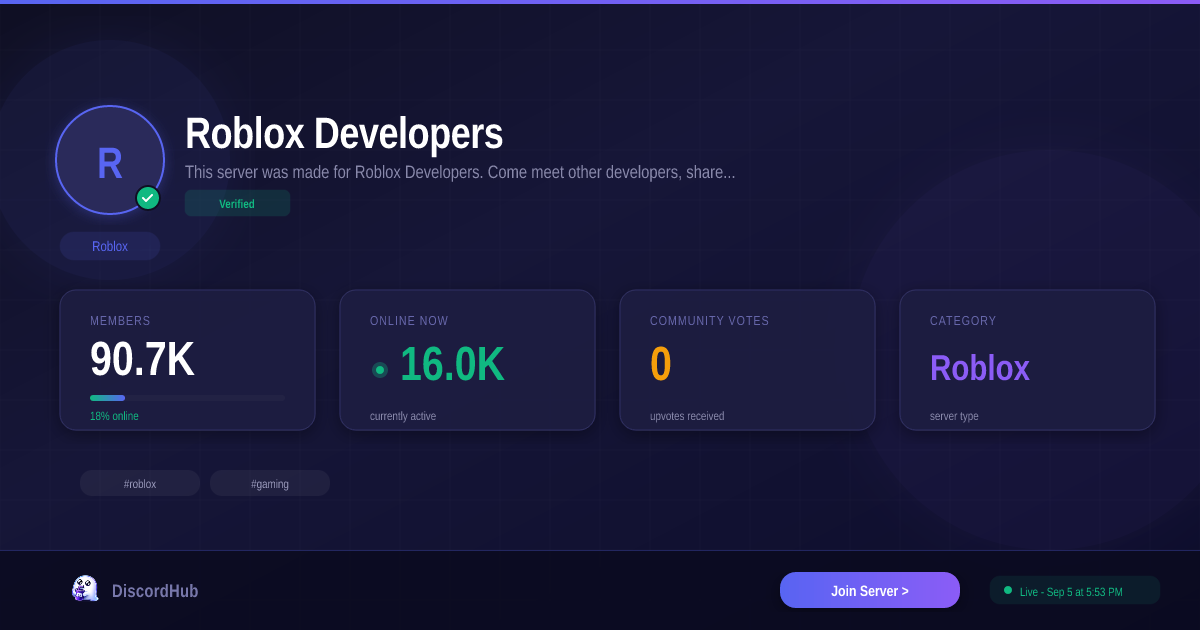 Join Roblox Developers Discord — 91k Active Roblox Members [free]