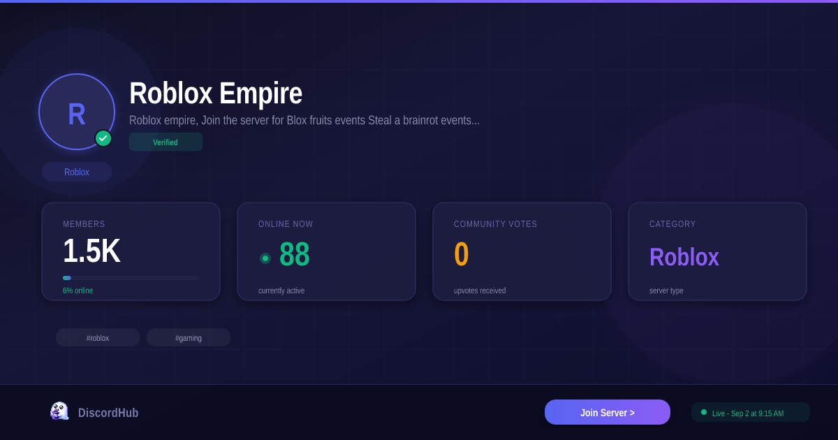 Roblox Empire Discord Server — 1 5k Members Best Roblox [2026]