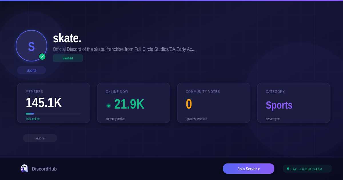 Join skate. Discord — 145K+ Active Sports Members [Free]
