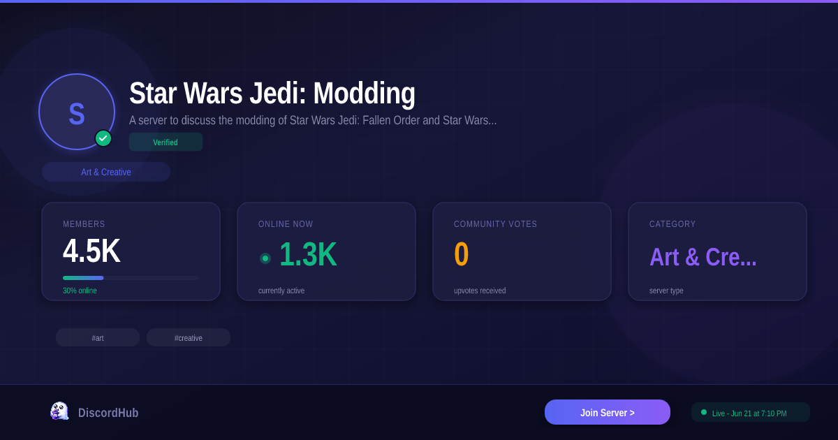 Join Star Wars Jedi: Modding Discord — 4.5K+ Active Art & Creative ...