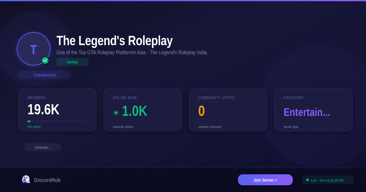 The Legend's Roleplay Discord — 20K+ Members | #1 Entertainment Server ...