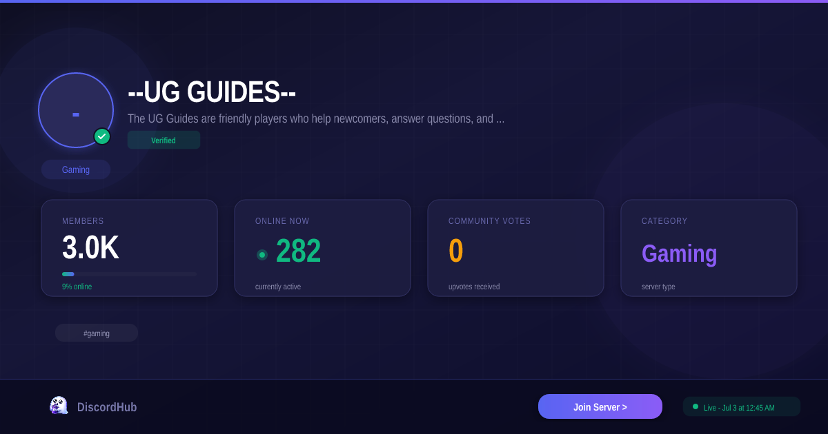 Join --┃UG GUIDES┃-- Discord — 3.0K+ Active Gaming Members [2026]