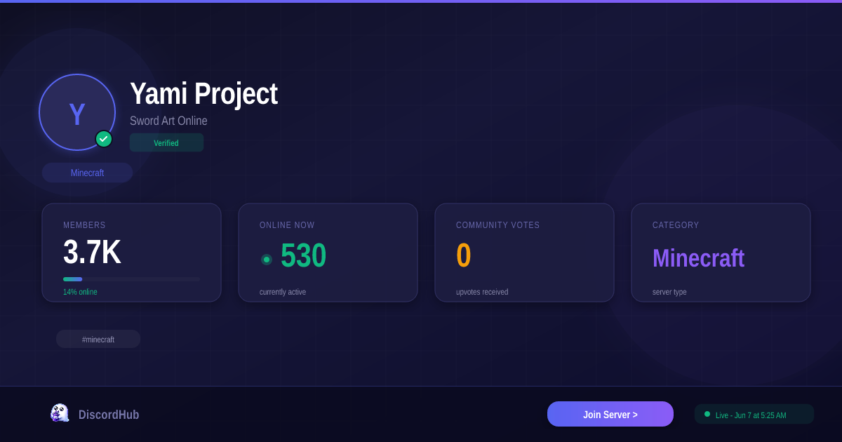 Yami Project Discord Server — Minecraft Community | 3.7K+ Members